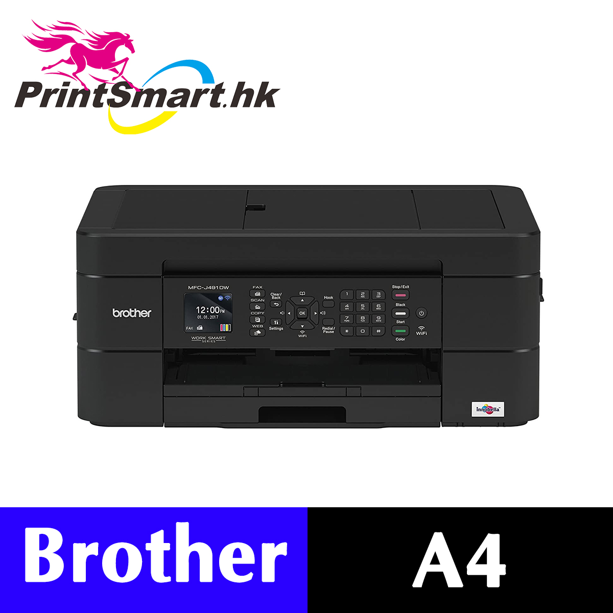 BROTHER MFC-J491DW 多功能彩色噴墨打印機 – PrintSmart.hk